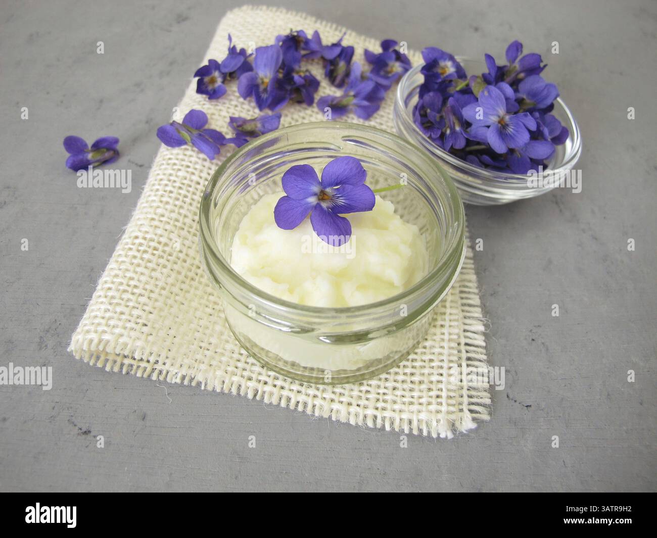 Homemade solid deodorant with violet fragrance from scented violets in ...