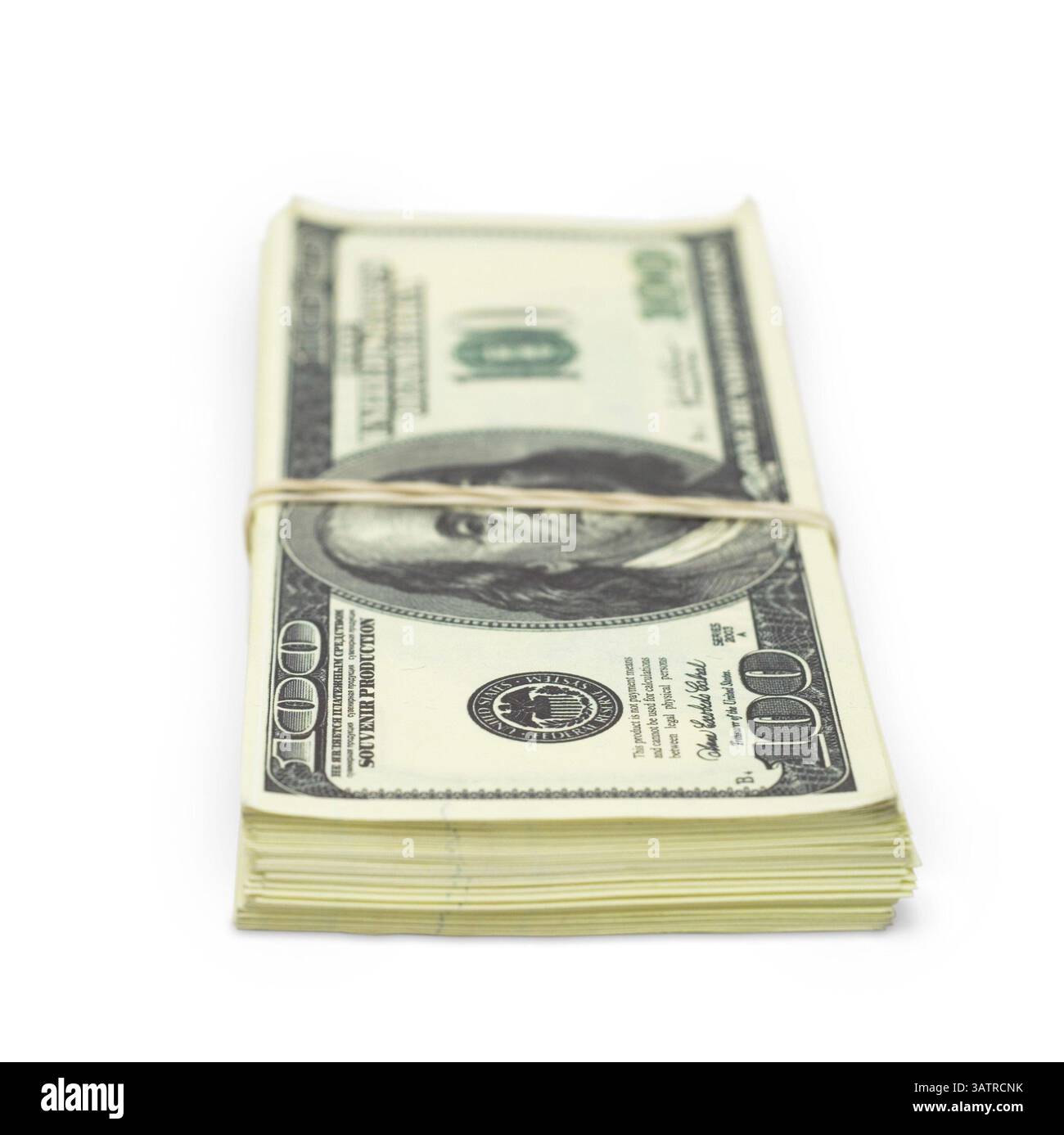 Batch of US 100 dollar bills, isolated Stock Photo - Alamy