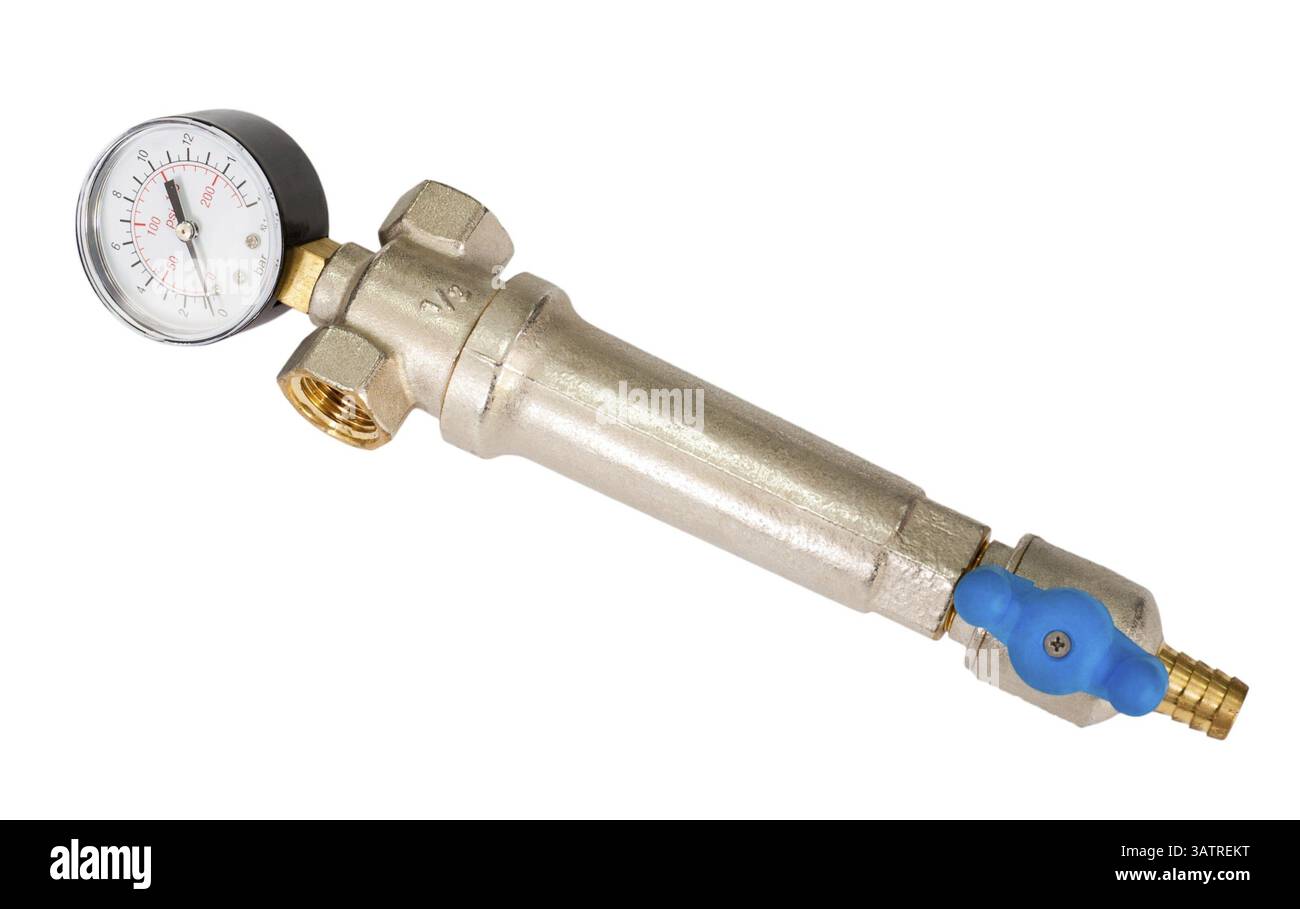 A pressure gauge, isolated over white background Stock Photo - Alamy