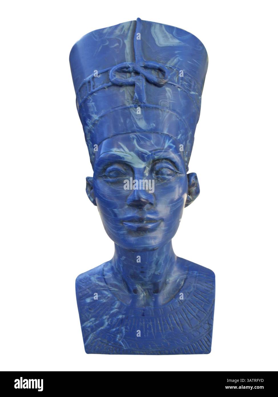 Bust of Nefertiti - isolated on white background Sculpture of Nefertiti ...