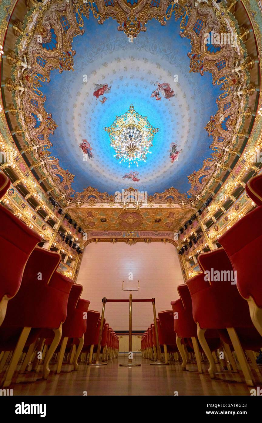 Impressive interior of La Fenice Opera theater, Venice, Italy Stock ...