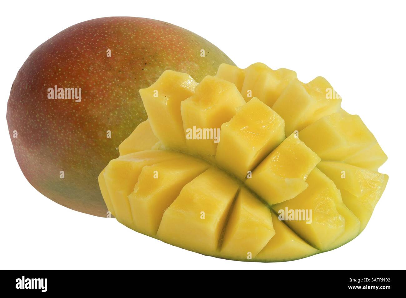 Sliced mango half hedgehog Cut Out Stock Images & Pictures - Alamy