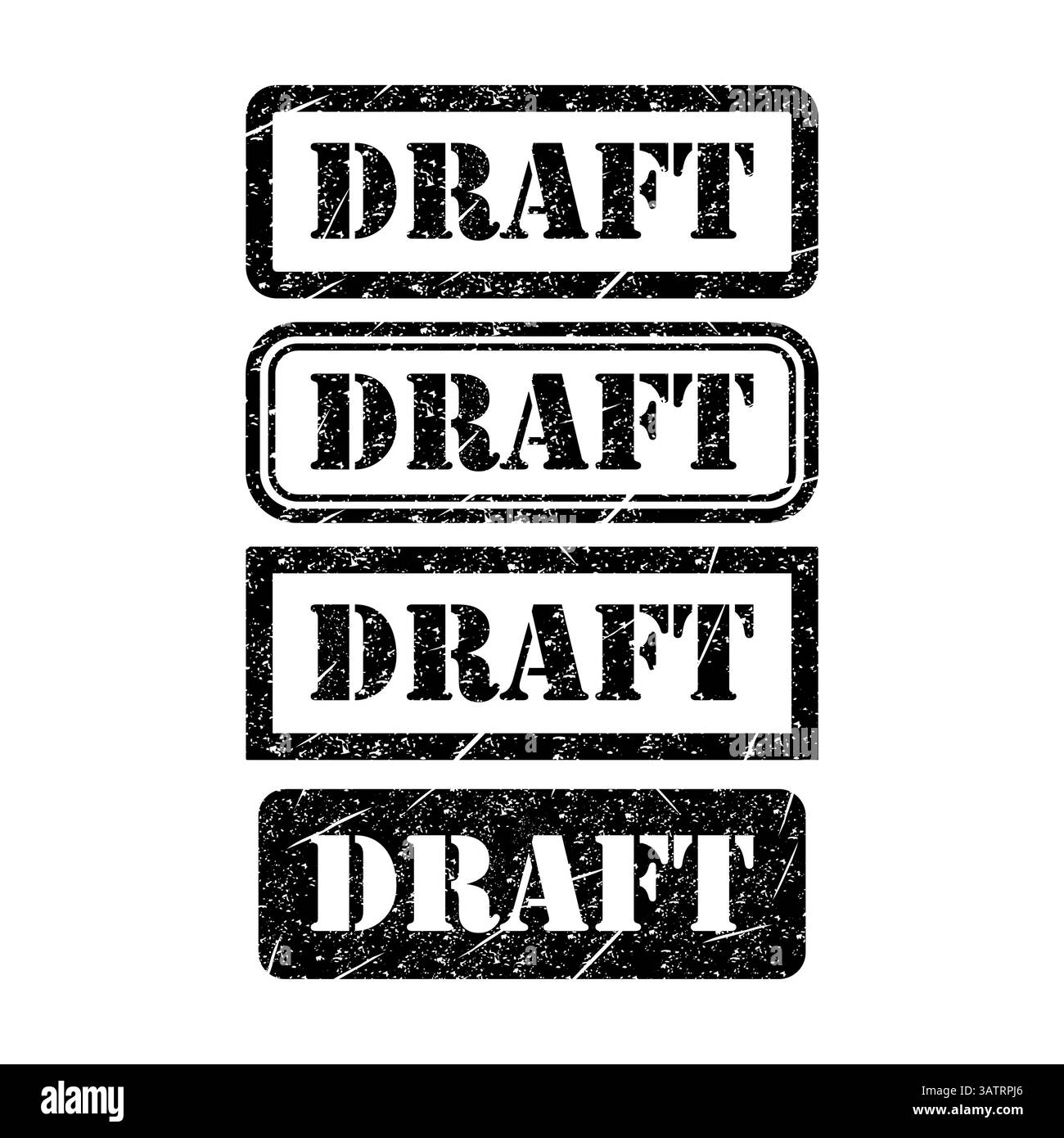 Set of Draft stamp symbol, label sticker sign button, text banner vector illustration Stock ...