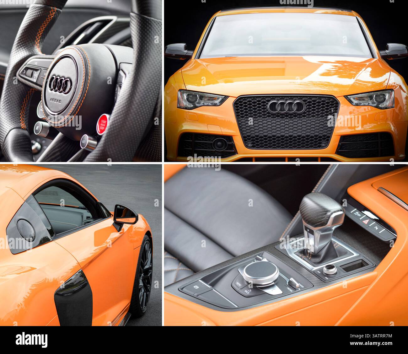 Collage of a Audi RS 5 and RS 8 at a car show Stock Photo - Alamy