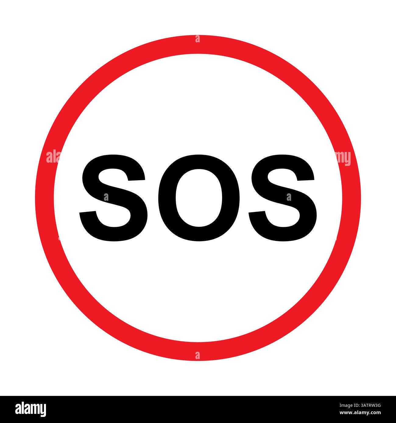 SOS help icon, safety support alert flat design, save vector ...
