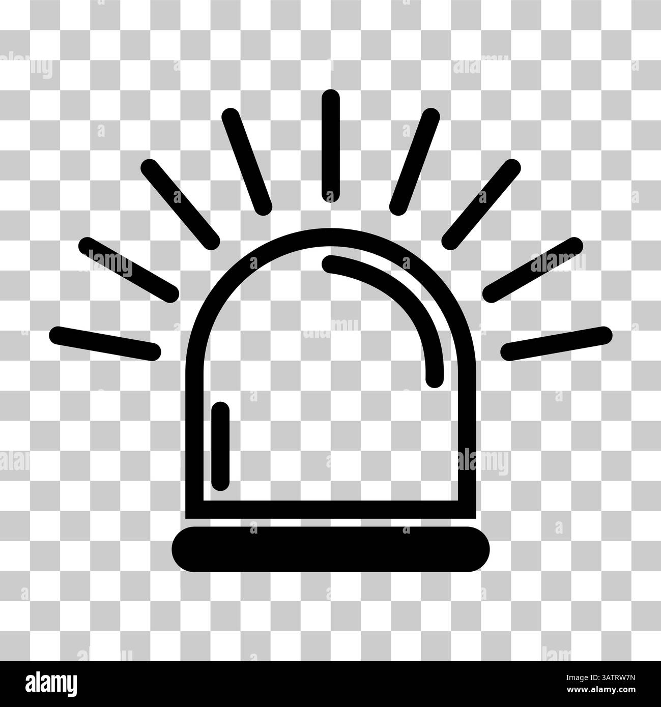 Siren fire alarm sign, signal danger light symbol, ambulance police ...