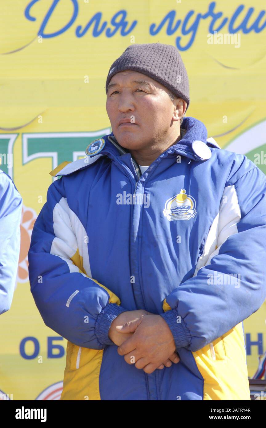UST-BARGUZIN, RUSSIA - APRIL 11: Boris Budayev, the champion of Europe, USSR and the world in ...