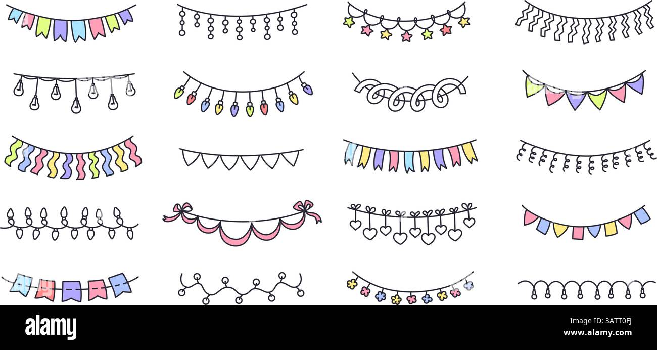 Garland pennants flags hand Cut Out Stock Images & Pictures - Alamy