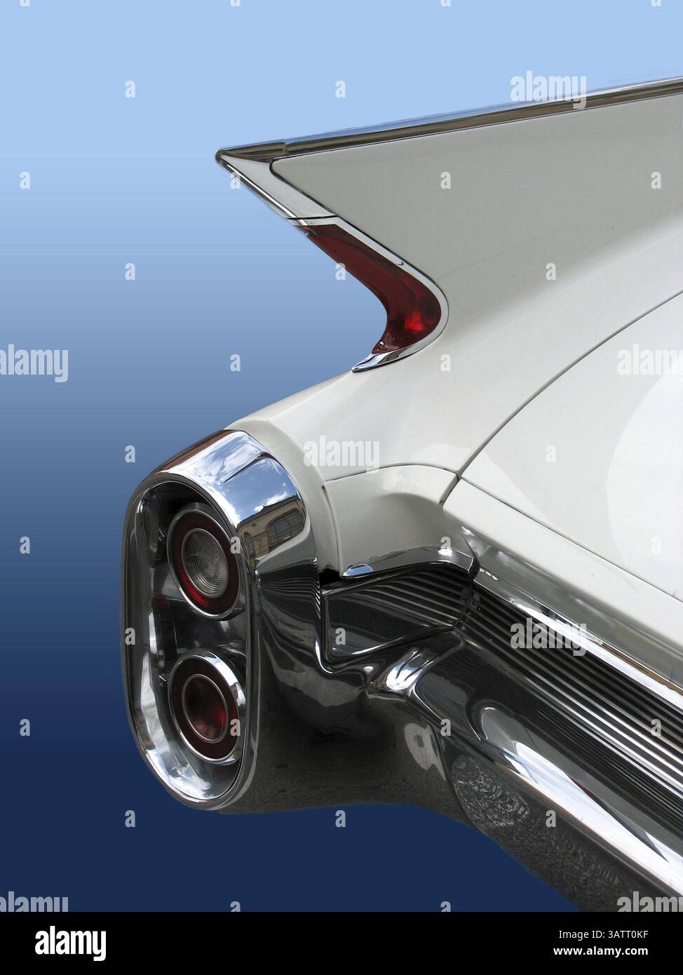 Rear wing from cadillac - old-fashioned cadillac detail Stock Photo - Alamy