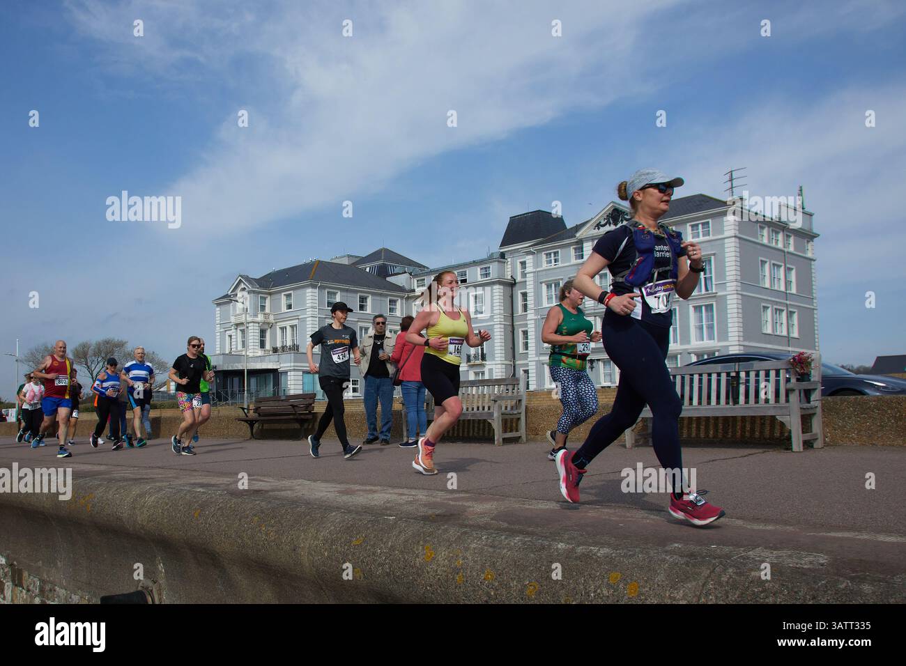Runners on Princes Parade, Hythe, in the 2025 Folkestone 10 mile race ...