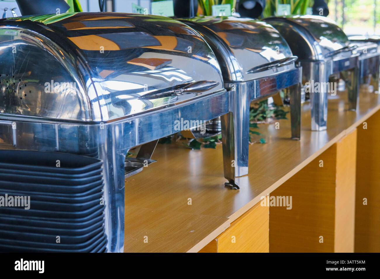 Professional stainless steel buffet lunch chafing dishes display for ...