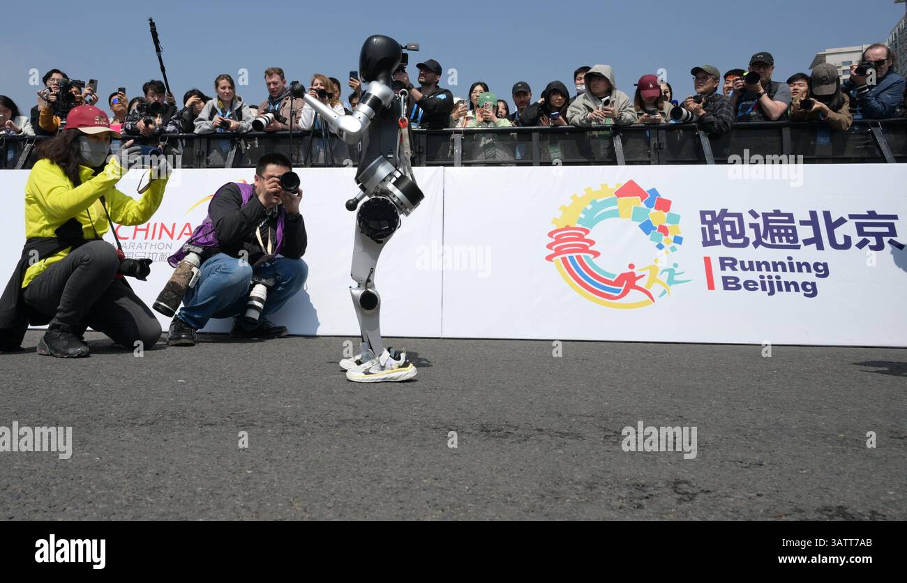 Beijing, China. 19th Apr, 2025. Robotic participant "NOETIX N2" (Front ...