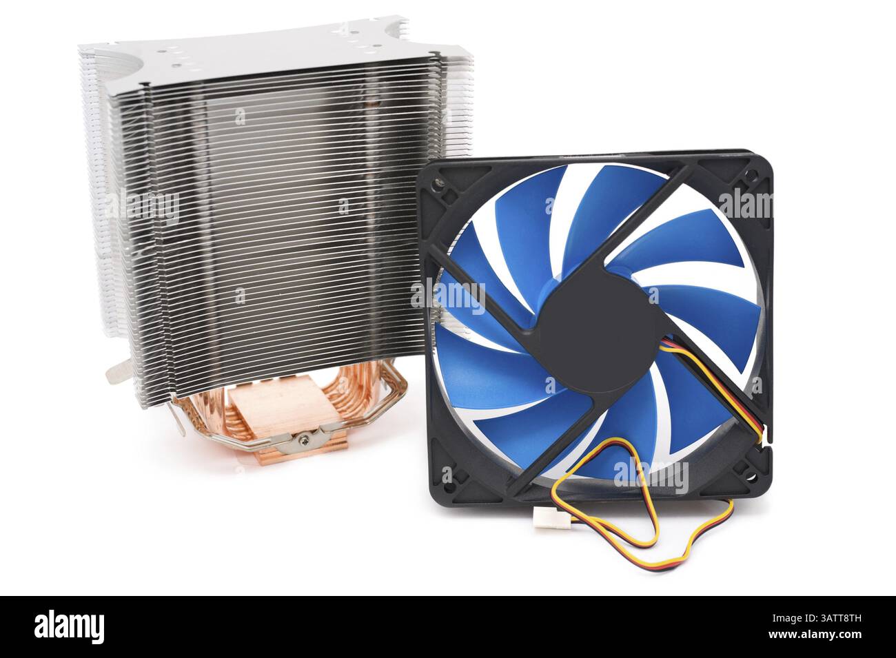 Powerful cooler for computer central processor unit and nine vaned blue ...