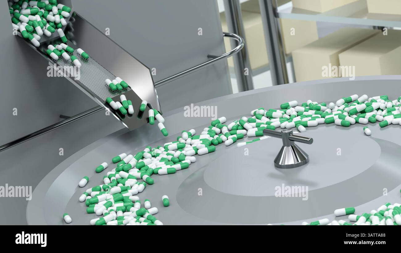 machine that makes capsules in a pharmaceutical laboratory - 3D ...