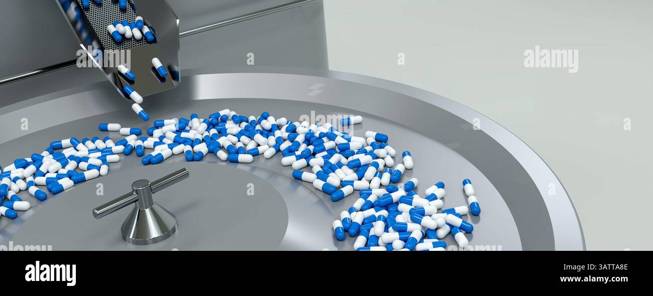 machine that makes capsules in a pharmaceutical laboratory - 3D ...