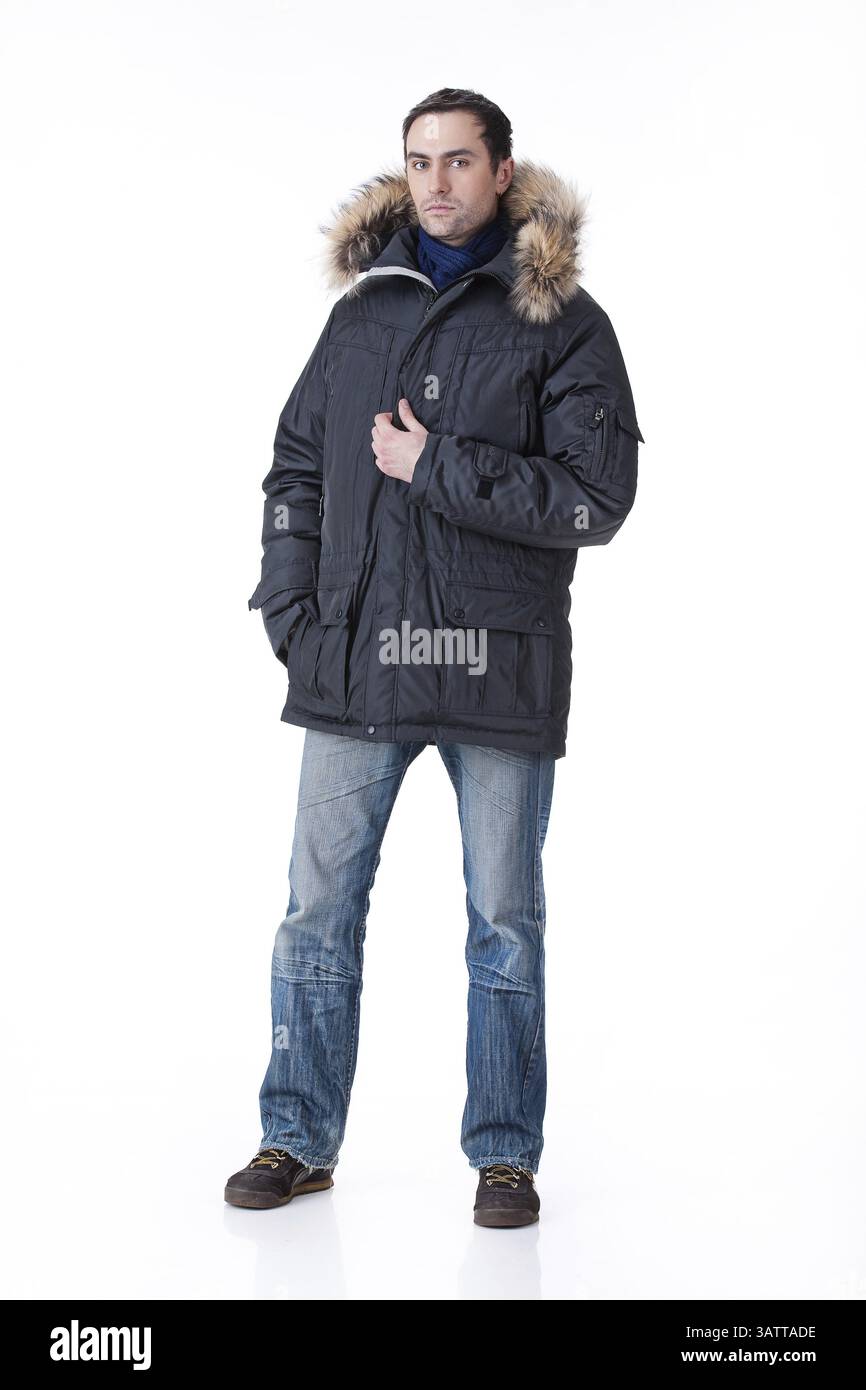 Smiling man in warm Cut Out Stock Images & Pictures - Alamy