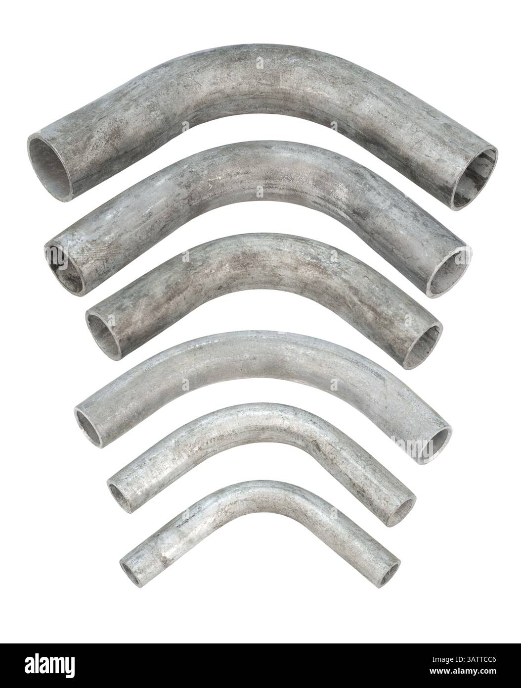 Some galvanized iron pipe bends, isolated over white Stock Photo - Alamy
