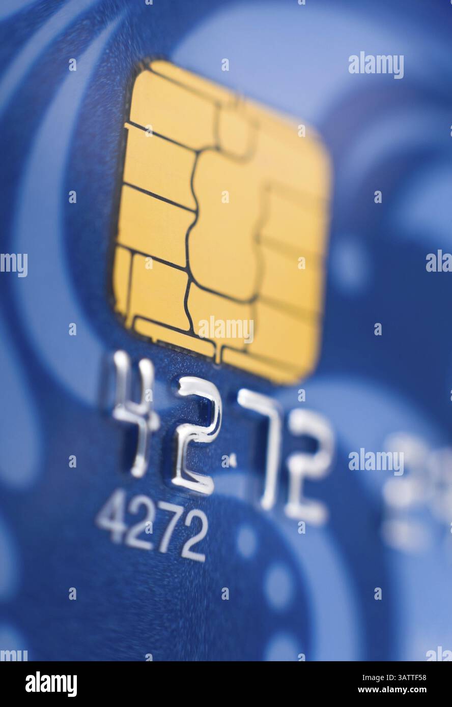 A blue bank card, macro, narrow focus Stock Photo - Alamy
