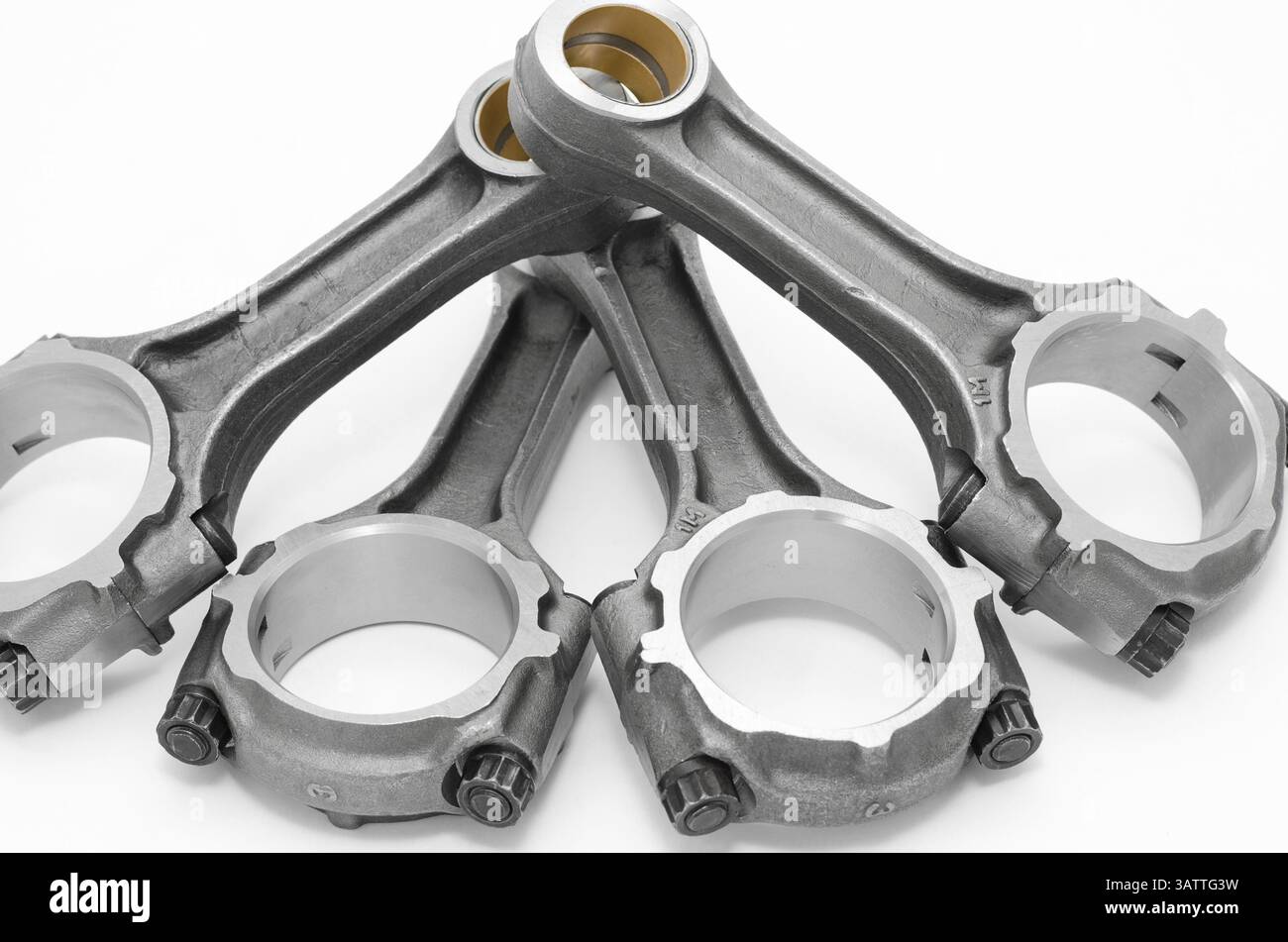 Four connecting rods - spare parts of a disel engine Stock Photo - Alamy