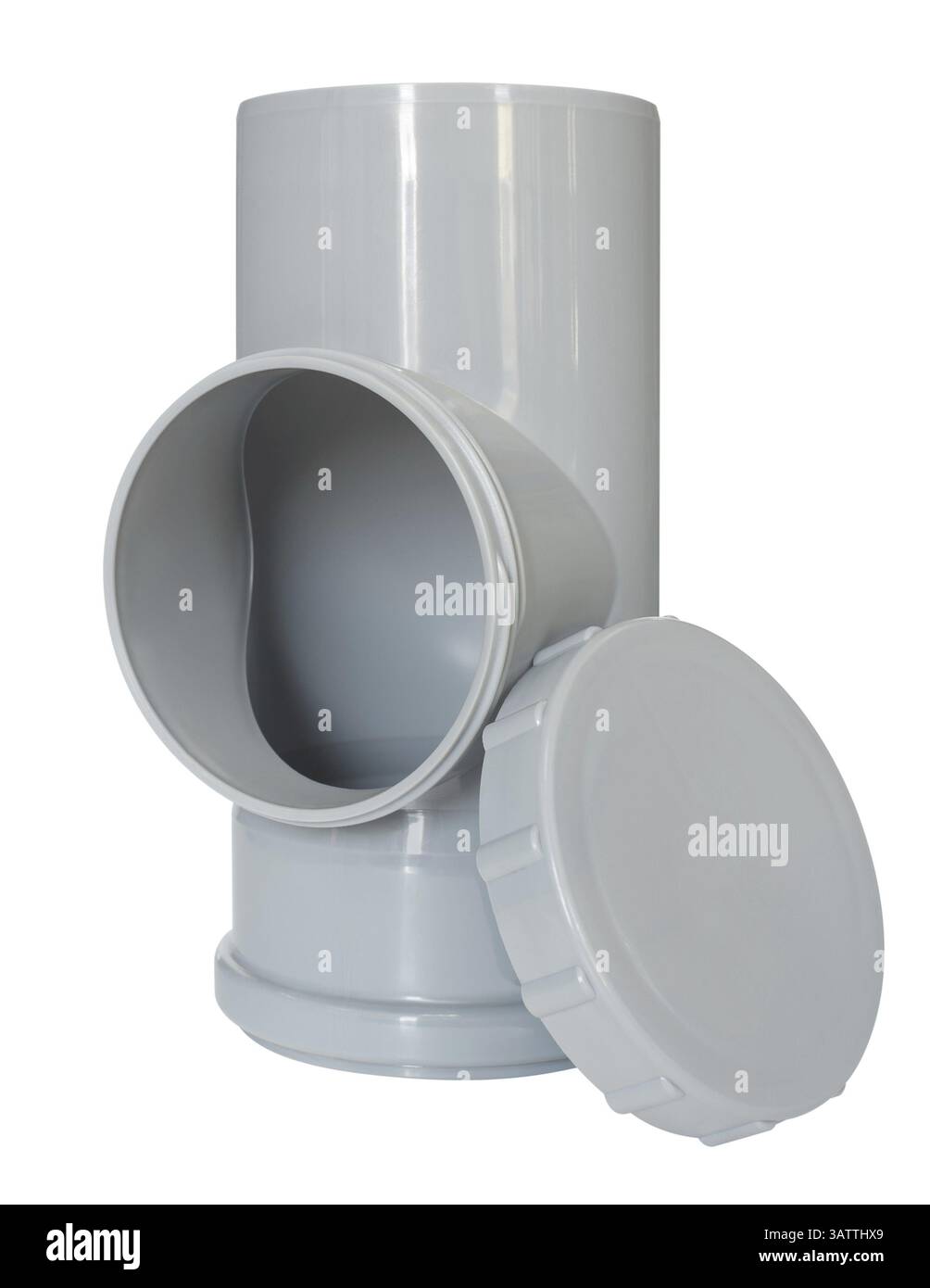 An inspection junction for PVC pipes, clipping path Stock Photo - Alamy