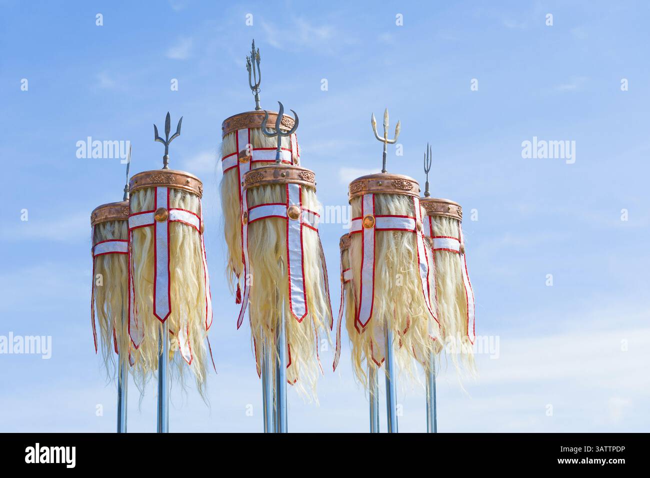 White military standards - victory symbol in Chinghizkhans Mongolian ...