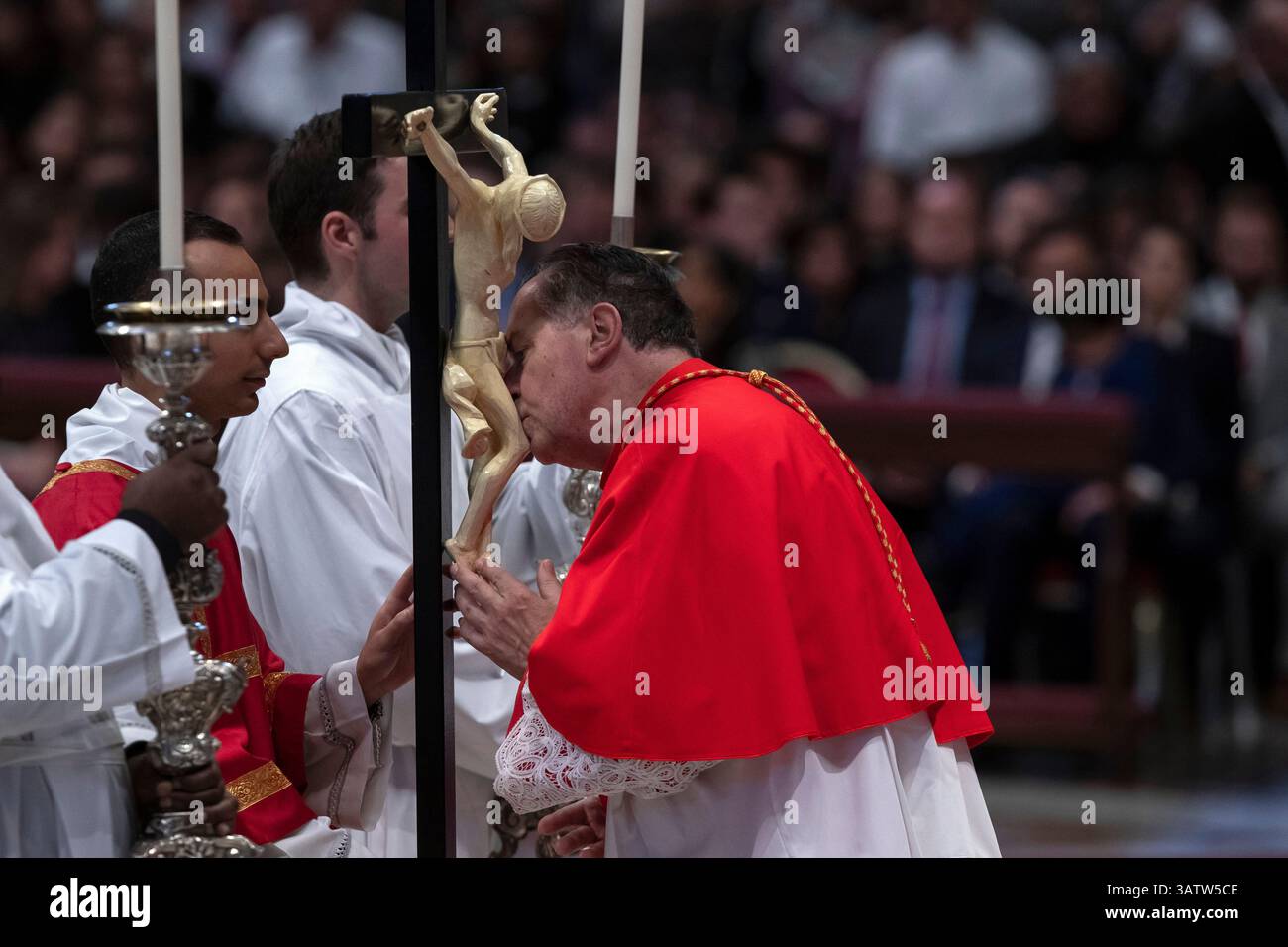 Vatican city, Vatican, 18 April 2025. Cardinal Angel fernández artime ...