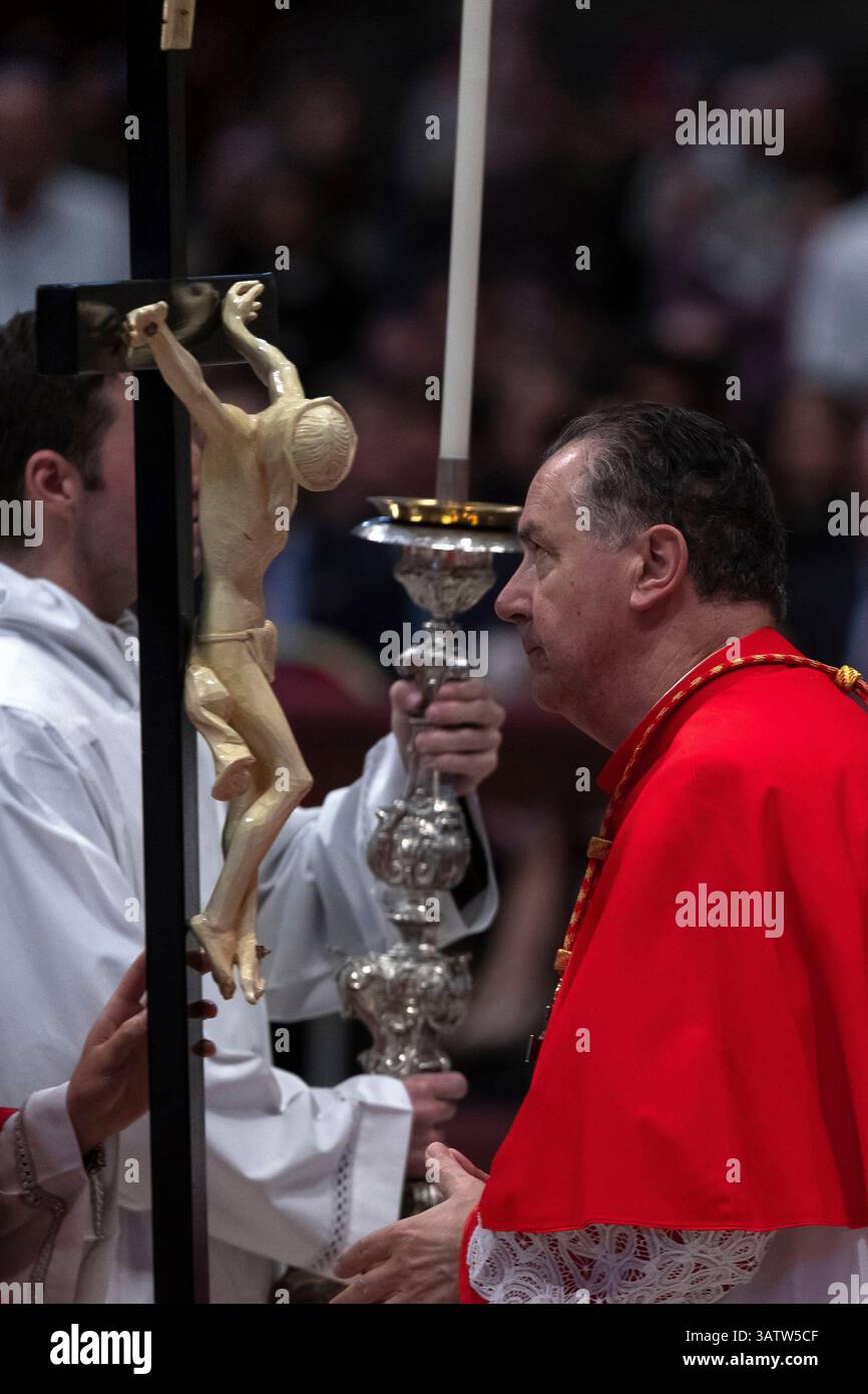 Vatican city, Vatican, 18 April 2025. Cardinal Angel fernández artime ...