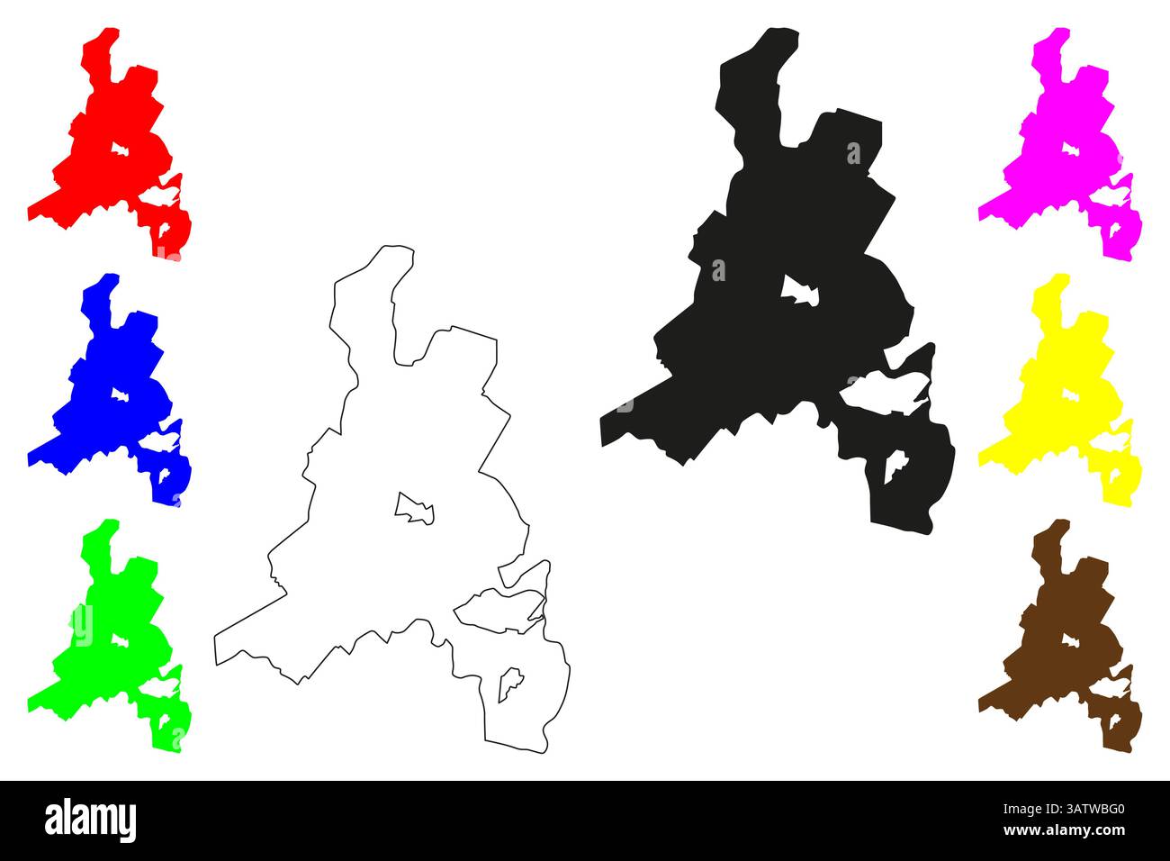 Kishangarh city (Republic of India, State of Rajasthan) map vector ...