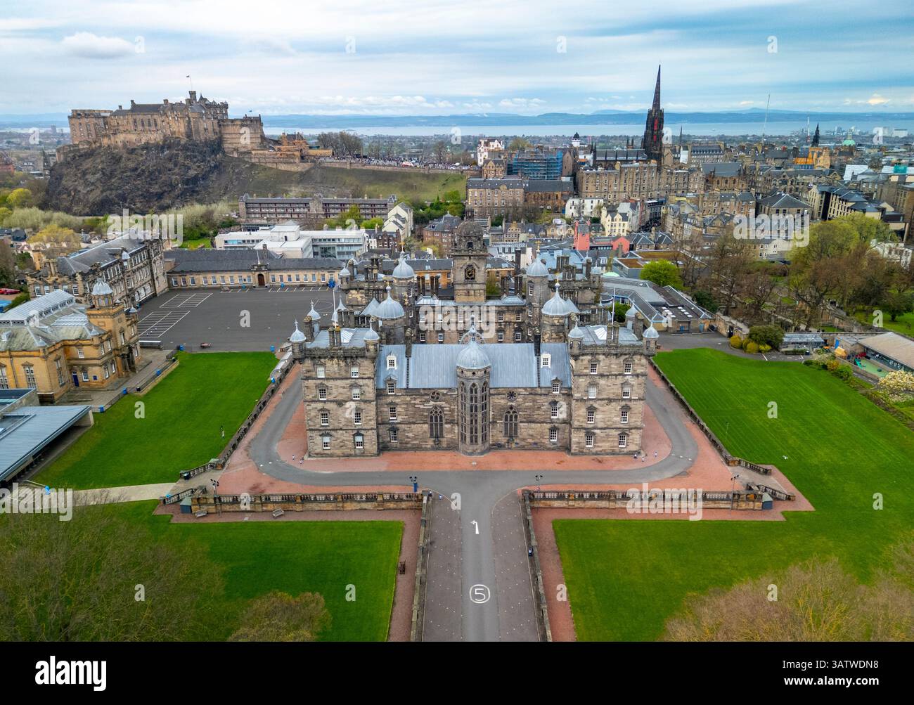 Aerial view of private George Heriot’s School in Edinburgh, Scotland UK ...