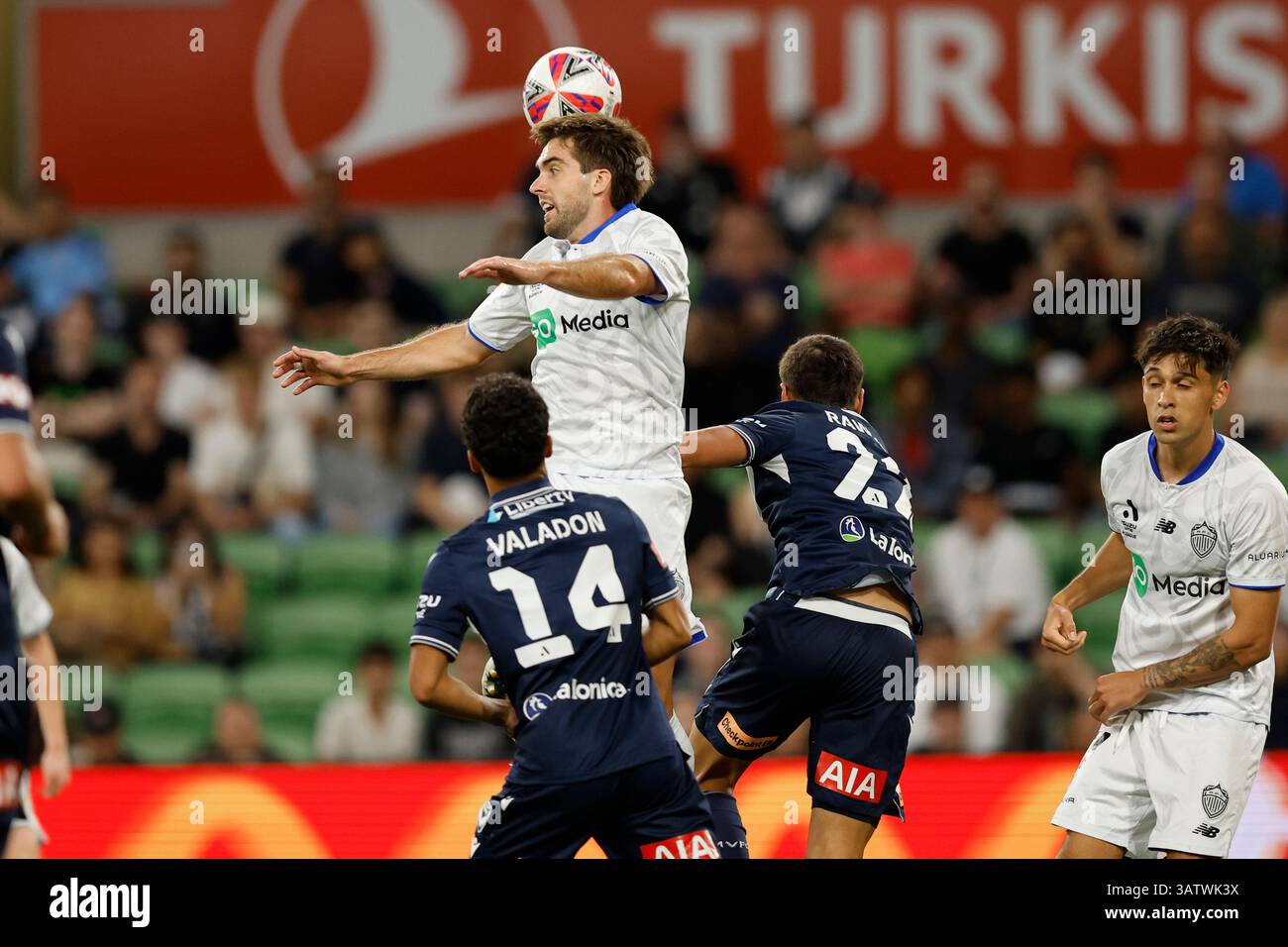 Melbourne, Australia. 19th Apr, 2025. Callan Elliot of Auckland FC ...