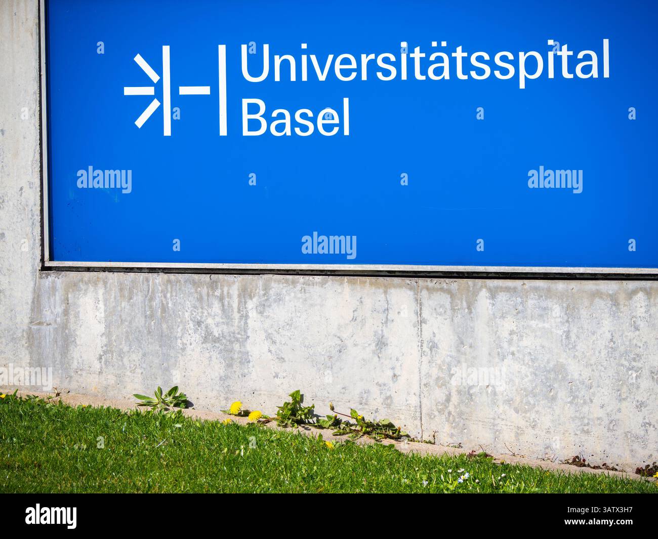 Basel, Switzerland - April 2, 2025: Sign for University Hospital Basel ...