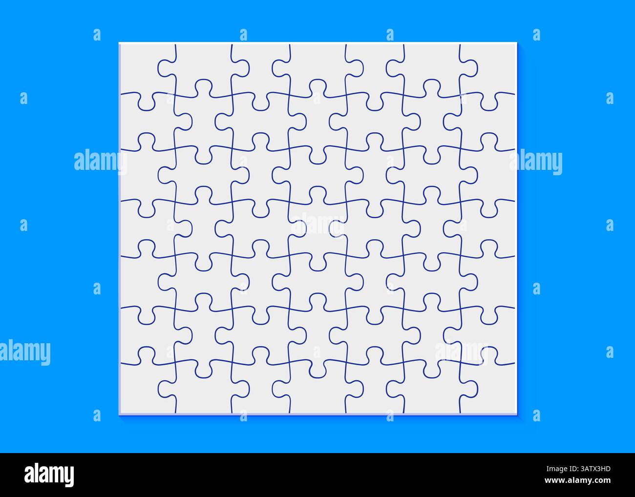 White jigsaw puzzle game texture. Top view. Vector illustration Stock ...