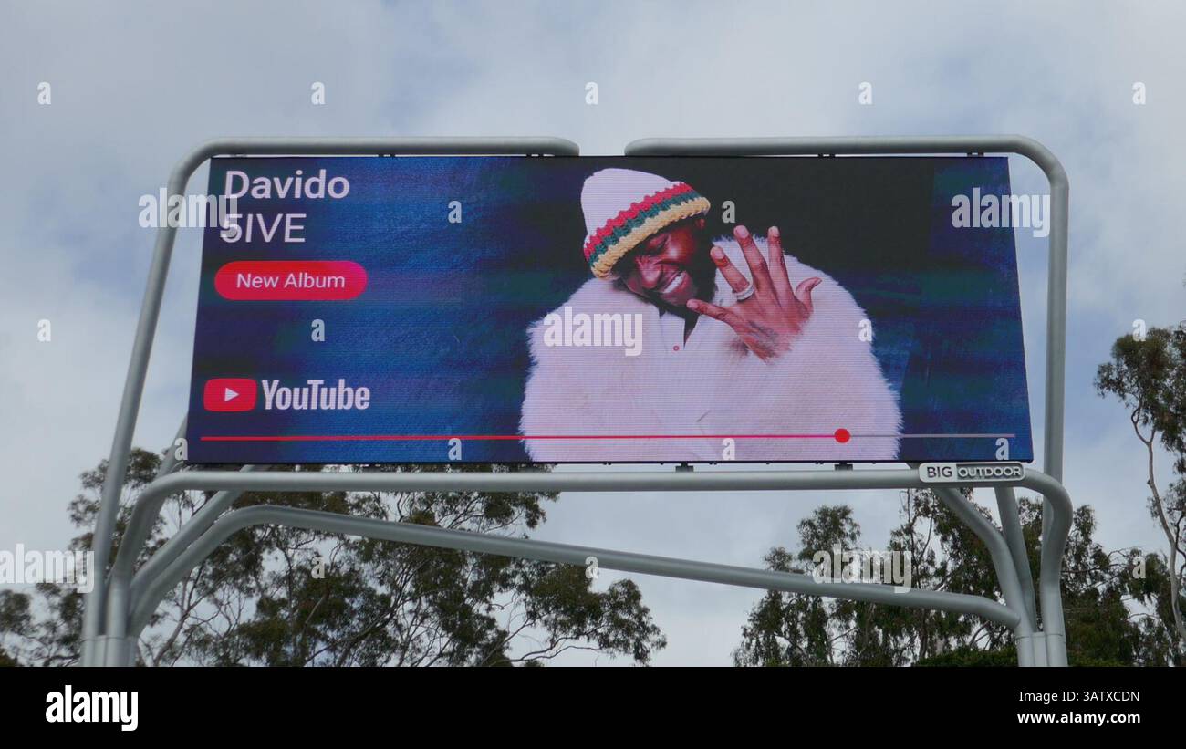 Los Angeles, California, USA 18th April 2025 Davido 5IVE New Album YouTube Billboard on Sunset ...