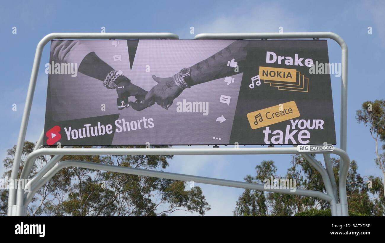 Los Angeles, California, USA 18th April 2025 Drake Nokia YouTube Shorts ...