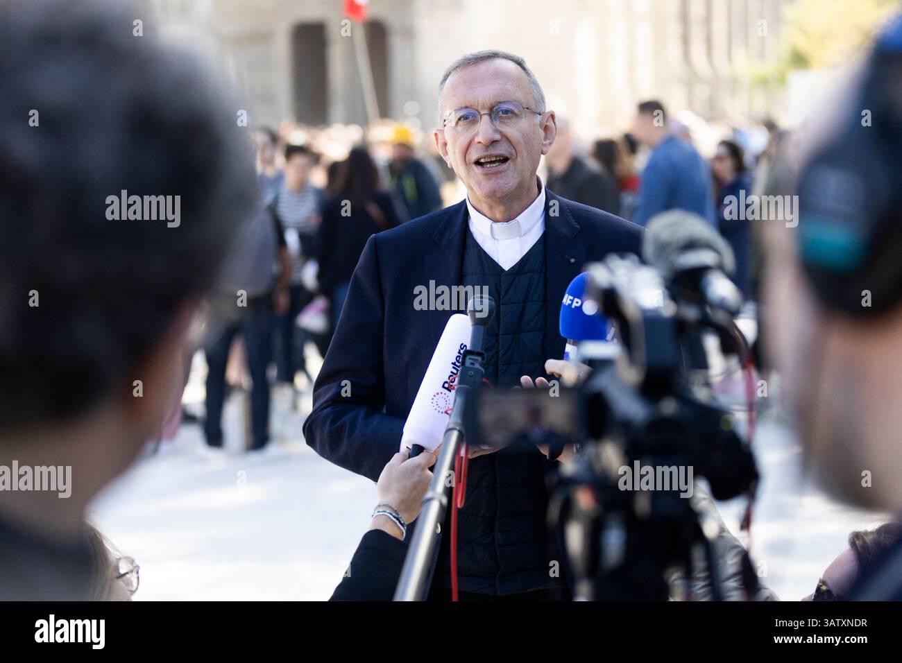 Rector-archpriest of Notre-Dame Cathedral Bishop Olivier Ribadeau Dumas ...