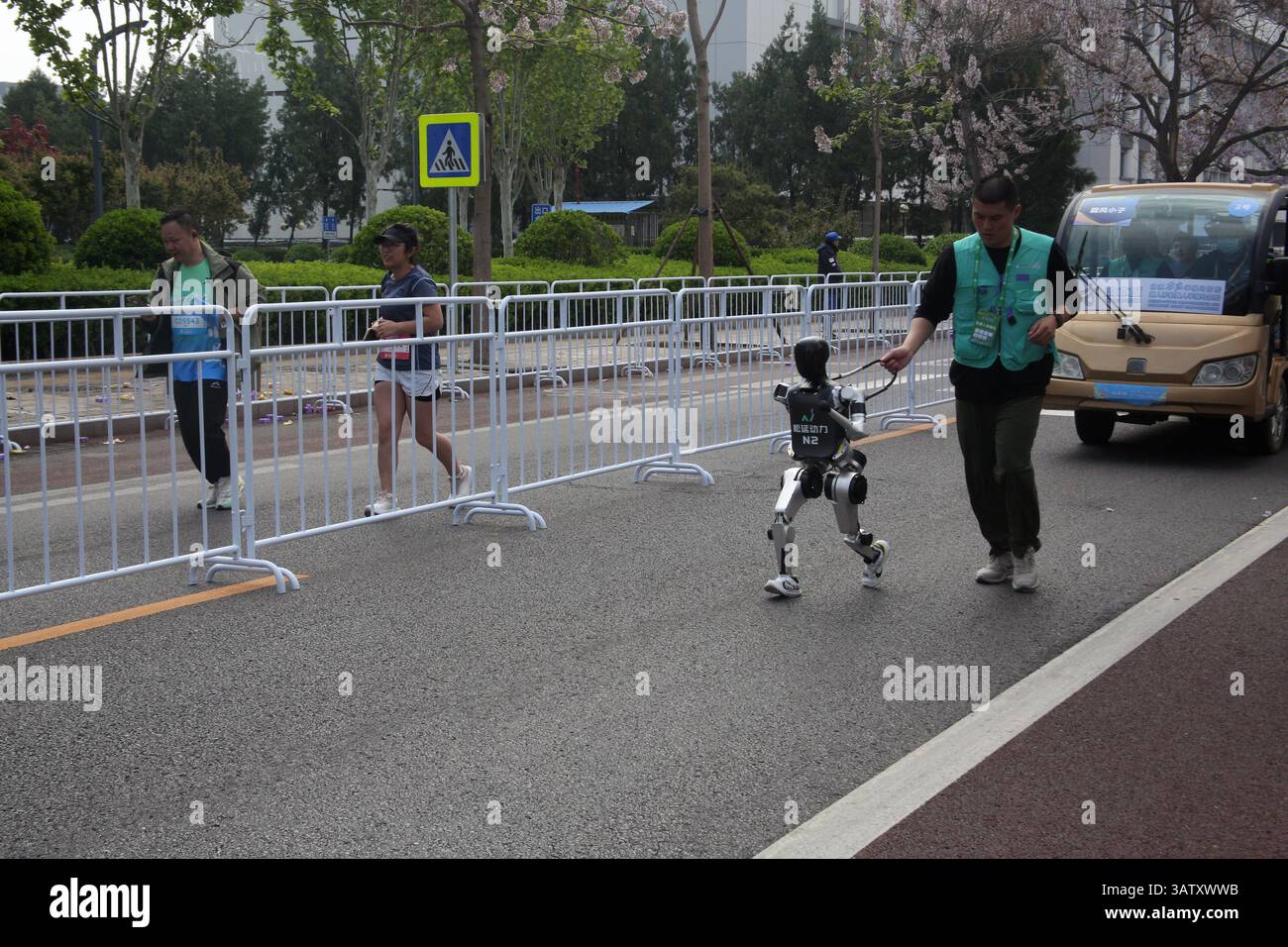 Beijing, China. 19th Apr, 2025. A humanoid robot participated in the ...