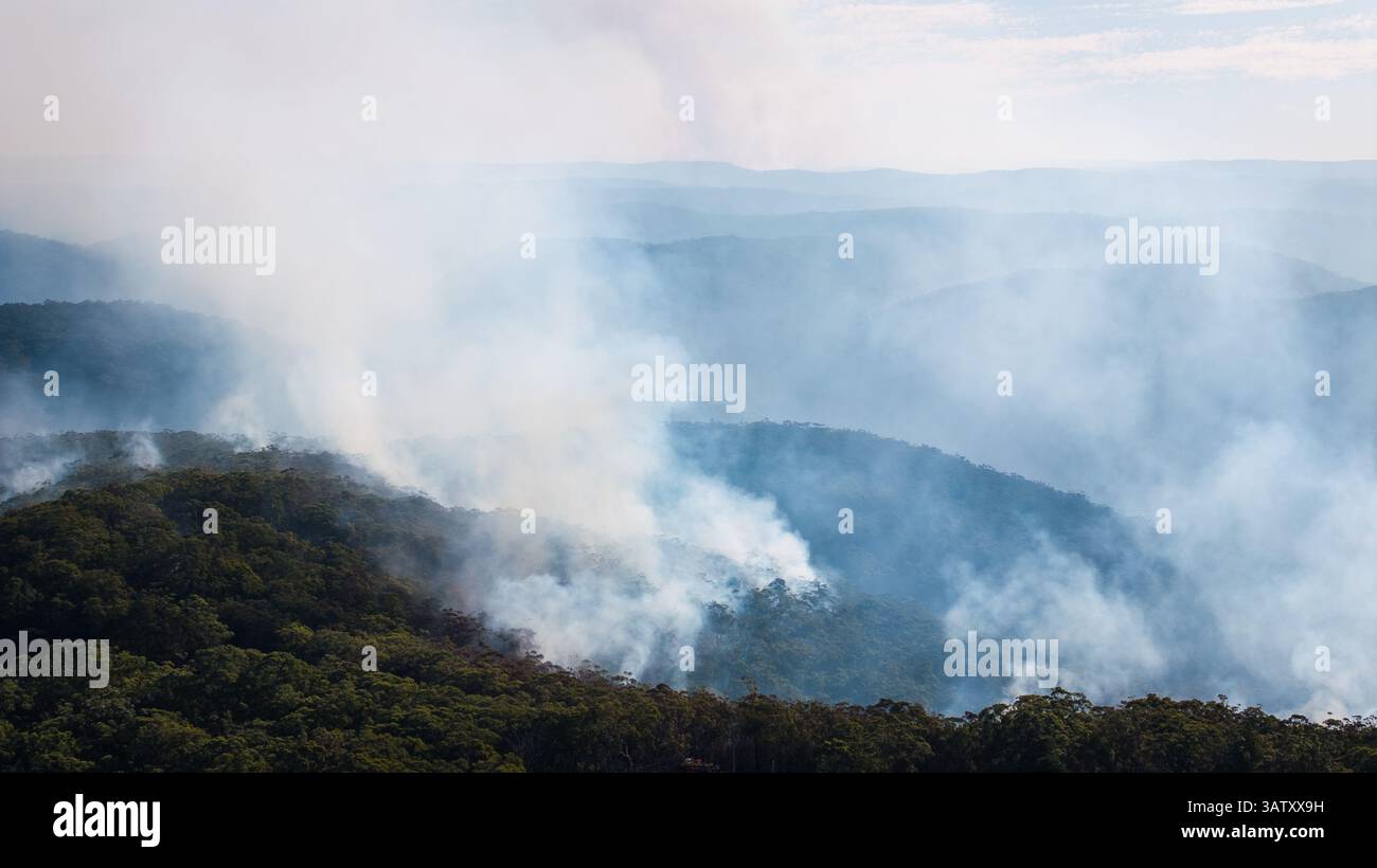Bushfires in the Blue Mountains, New South Wales, Australia Stock Photo ...