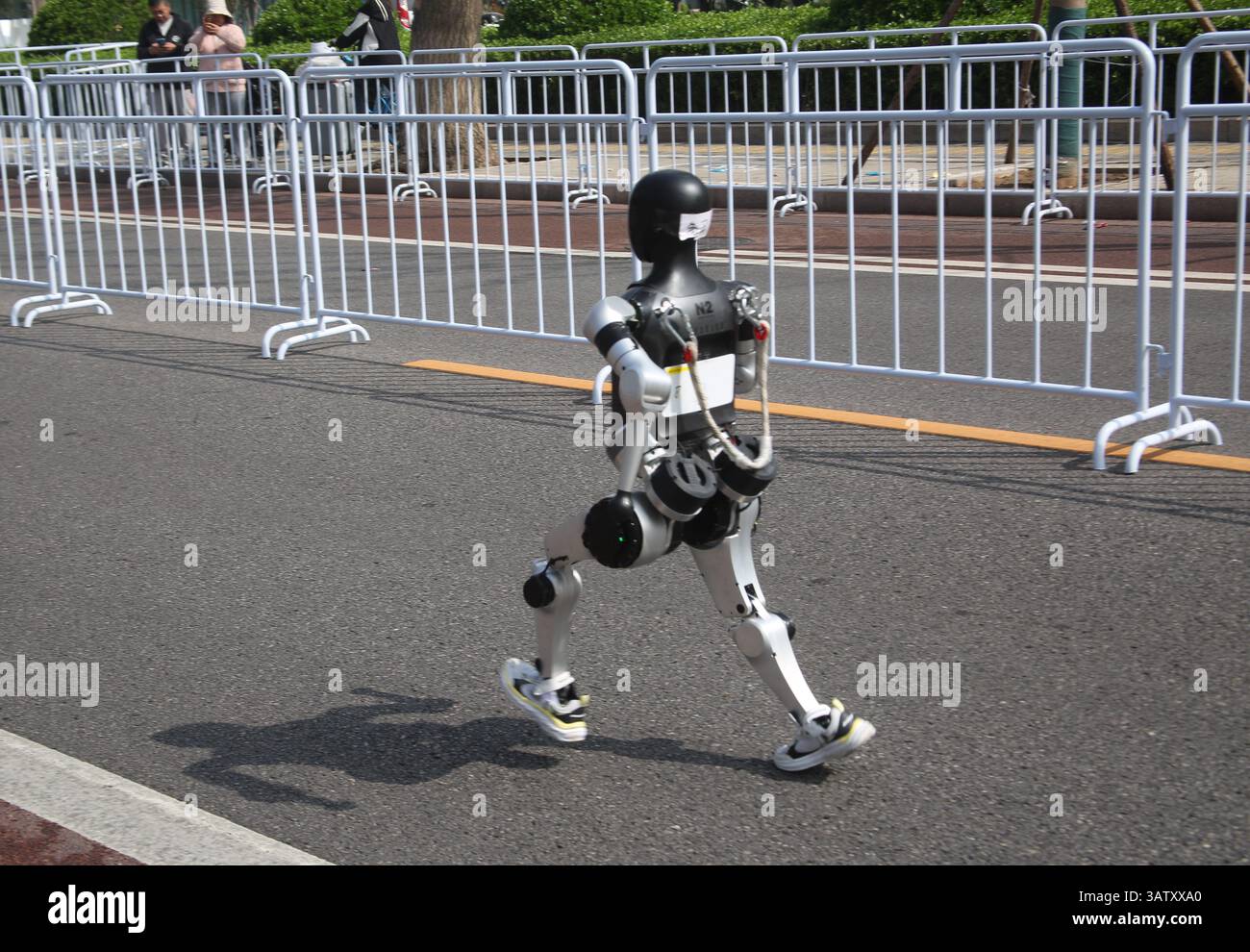 Beijing, China. 19th Apr, 2025. A humanoid robot participated in the ...