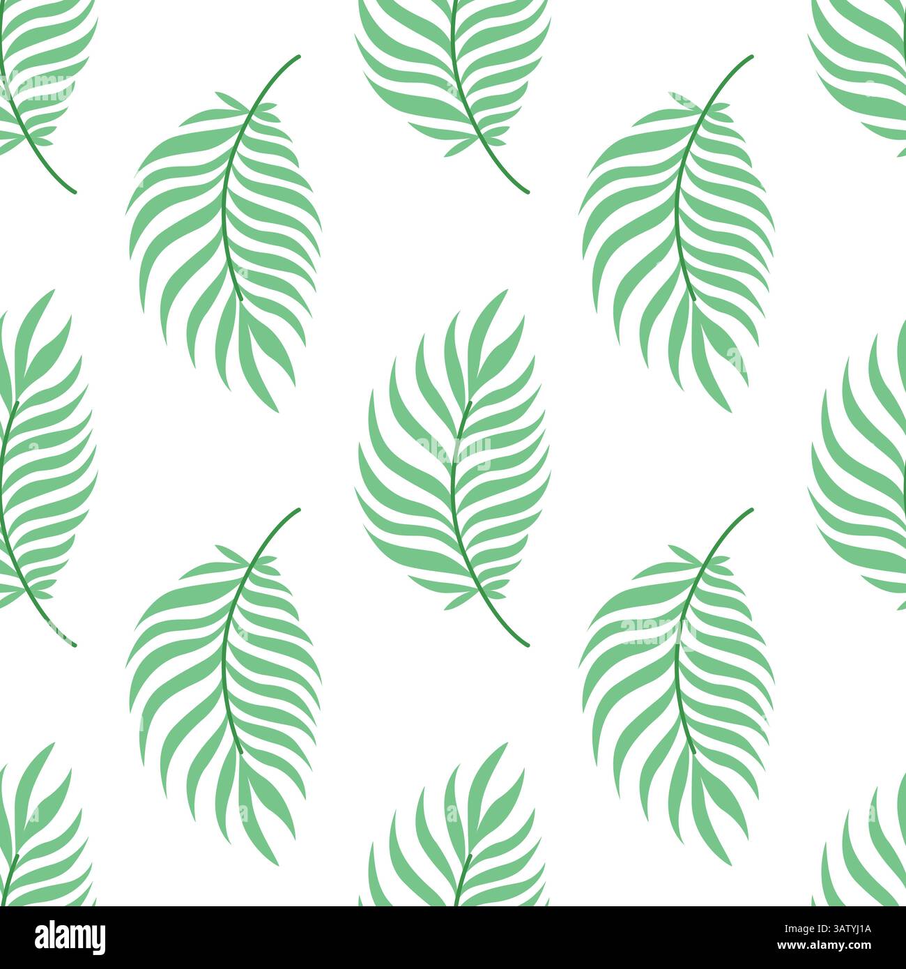Seamless palm leaf pattern in fresh green colors for tropical summer ...