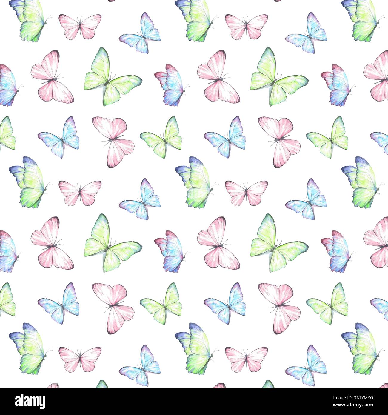 Seamless butterfly pattern drawn hi-res stock photography and images ...
