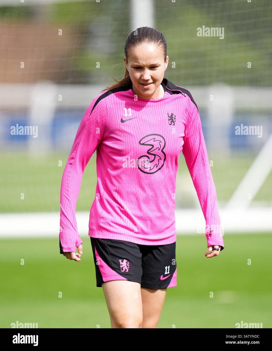 Chelsea's Guro Reiten during a training session at Cobham Training ...