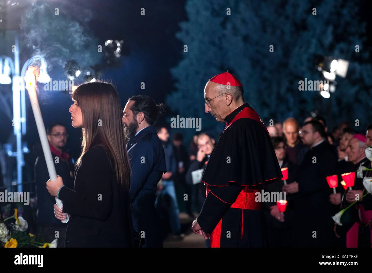 Cardinal Baldassare Reina, Vicar General of Pope Francis , leads the ...