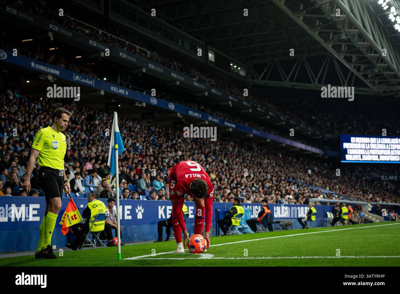 Barcelona, Spain. 18th Apr, 2025. Luis Milla (Getafe CF) seen in action ...
