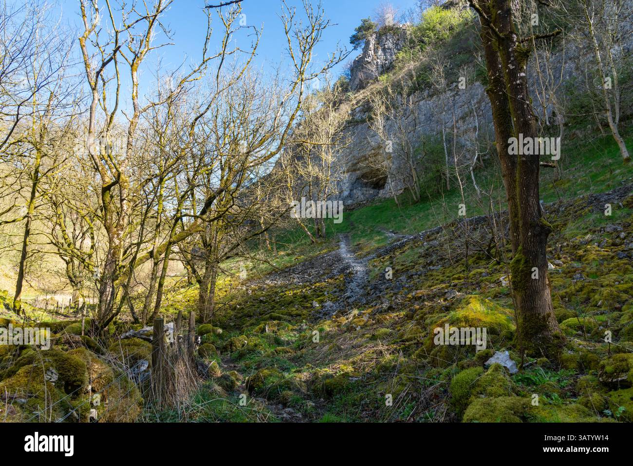 Thirst House cave in Deep Dale nature reserve near Buxton, Peak ...