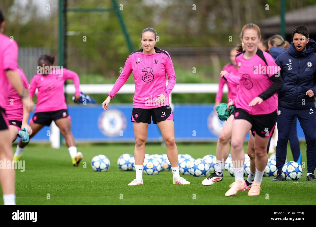 Chelsea's Guro Reiten during a training session at Cobham Training ...