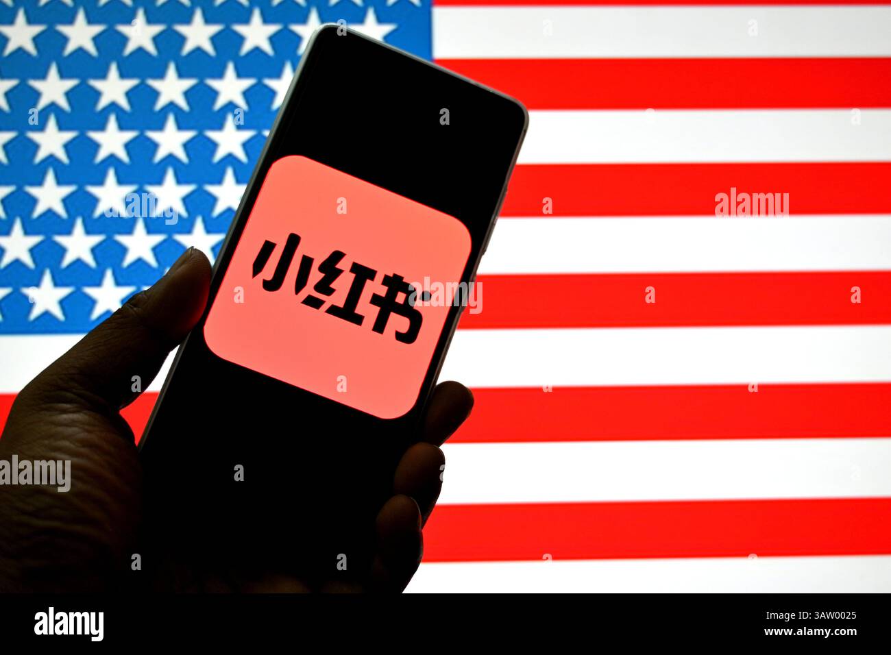 In this photo illustration, a Rednote logo is seen displayed on a ...