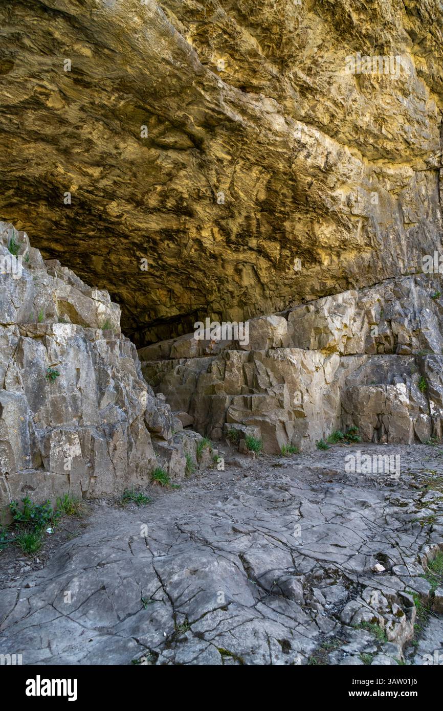 Thirst House cave in the nature reserve of Deepdale near Buxton in ...