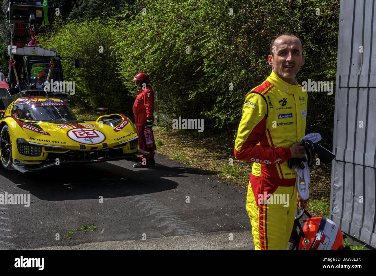 Imola, Italy. 19th Apr, 2025. Robert Kubica After Crash during FP3 at ...