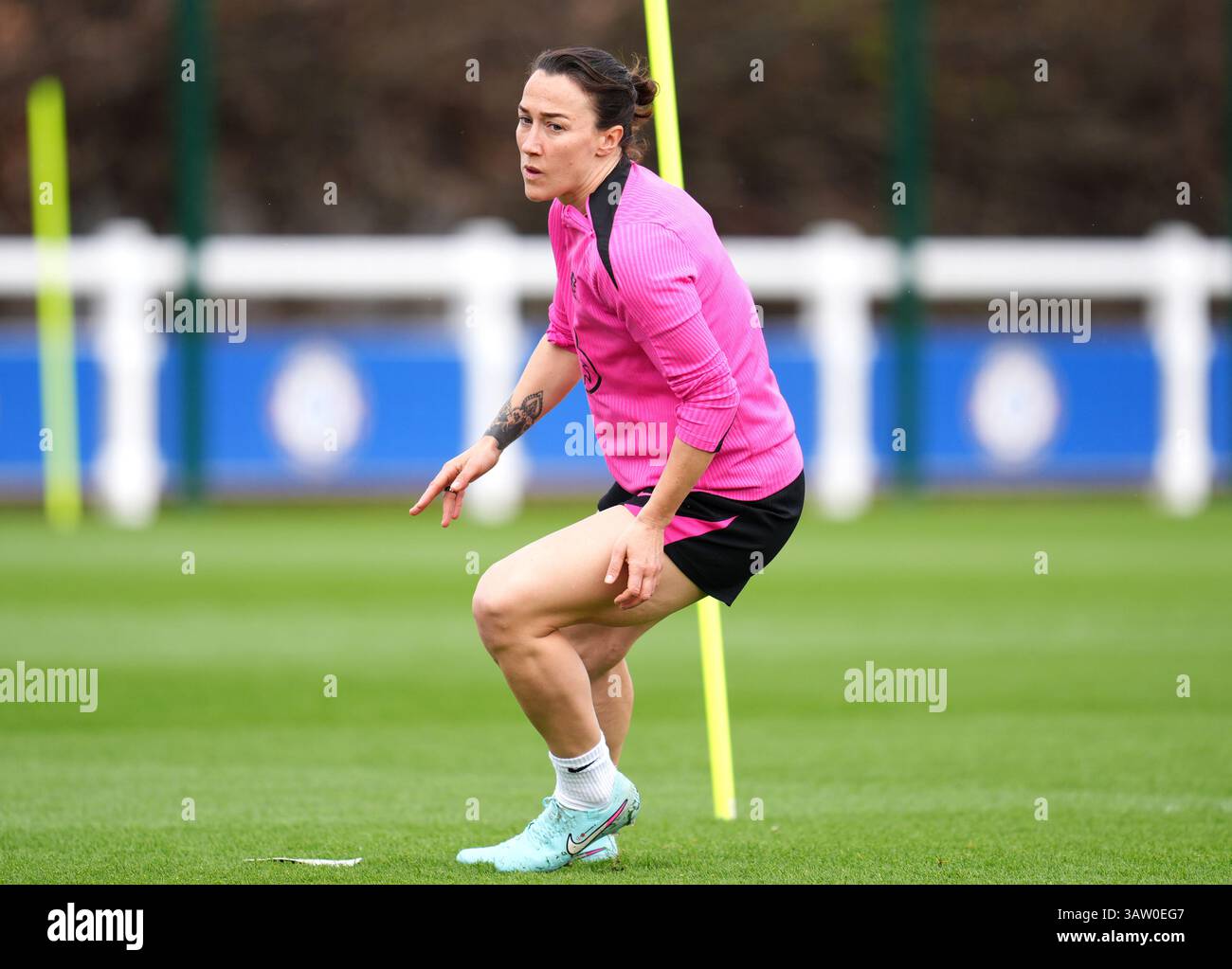 Chelsea's Lucy Bronze during a training session at Cobham Training ...