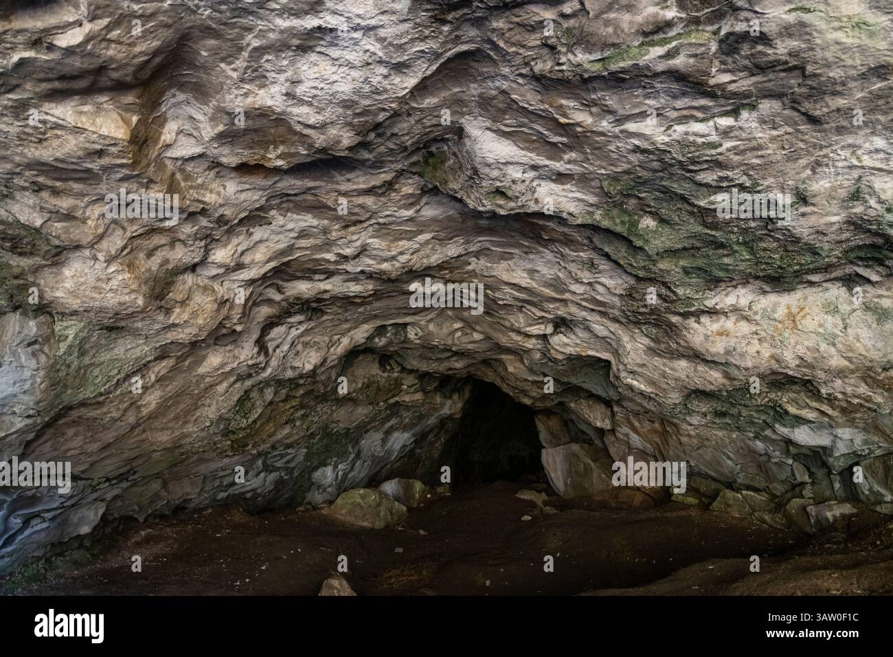 Thirst House cave in the nature reserve of Deepdale near Buxton in ...